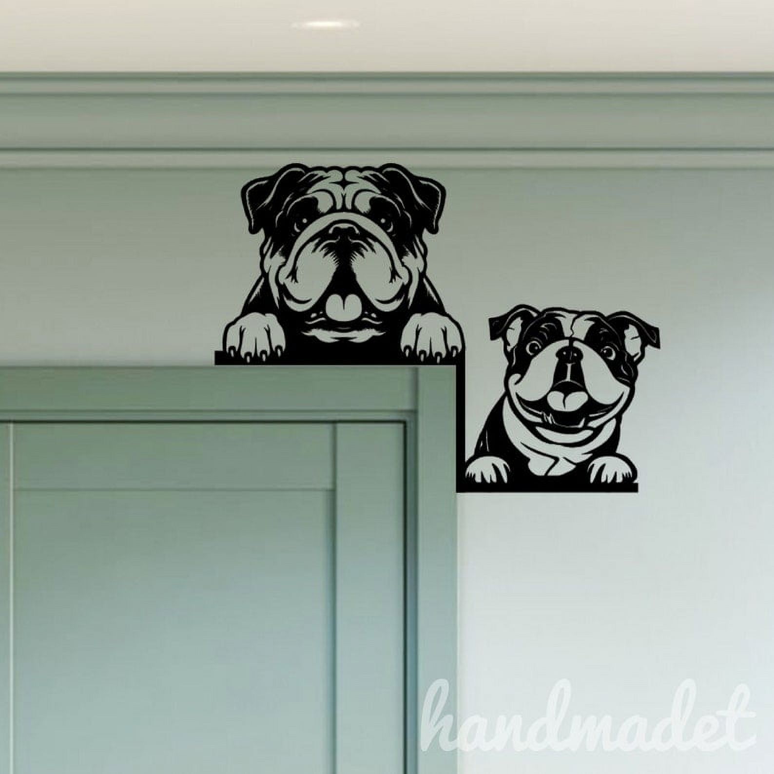 Handmadetneonsign Peeking English Bulldog Door Corner Sign, English ...