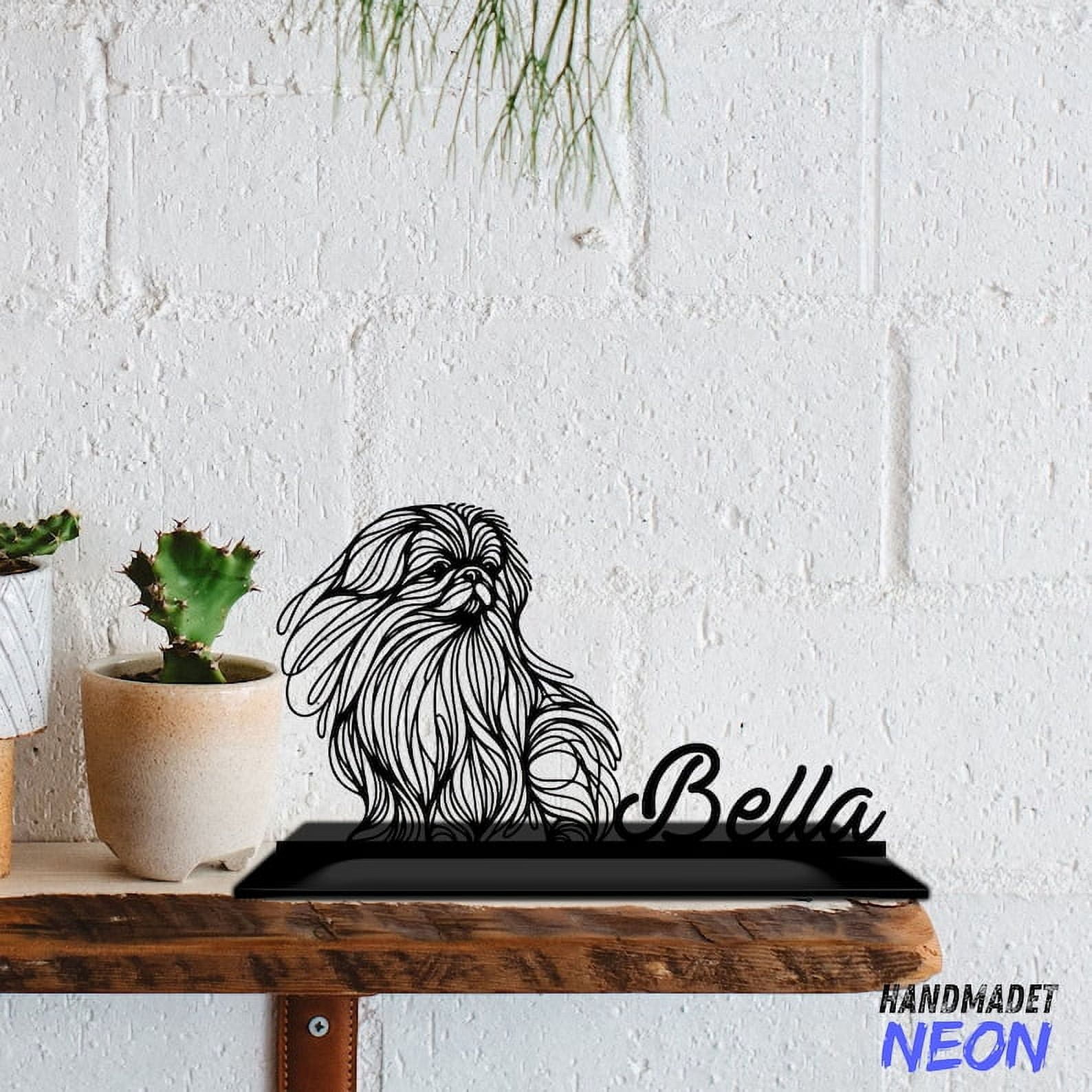 Handmadetneonsign Pekingese Dog Table Decor, Pekingese Metal Shelf ...