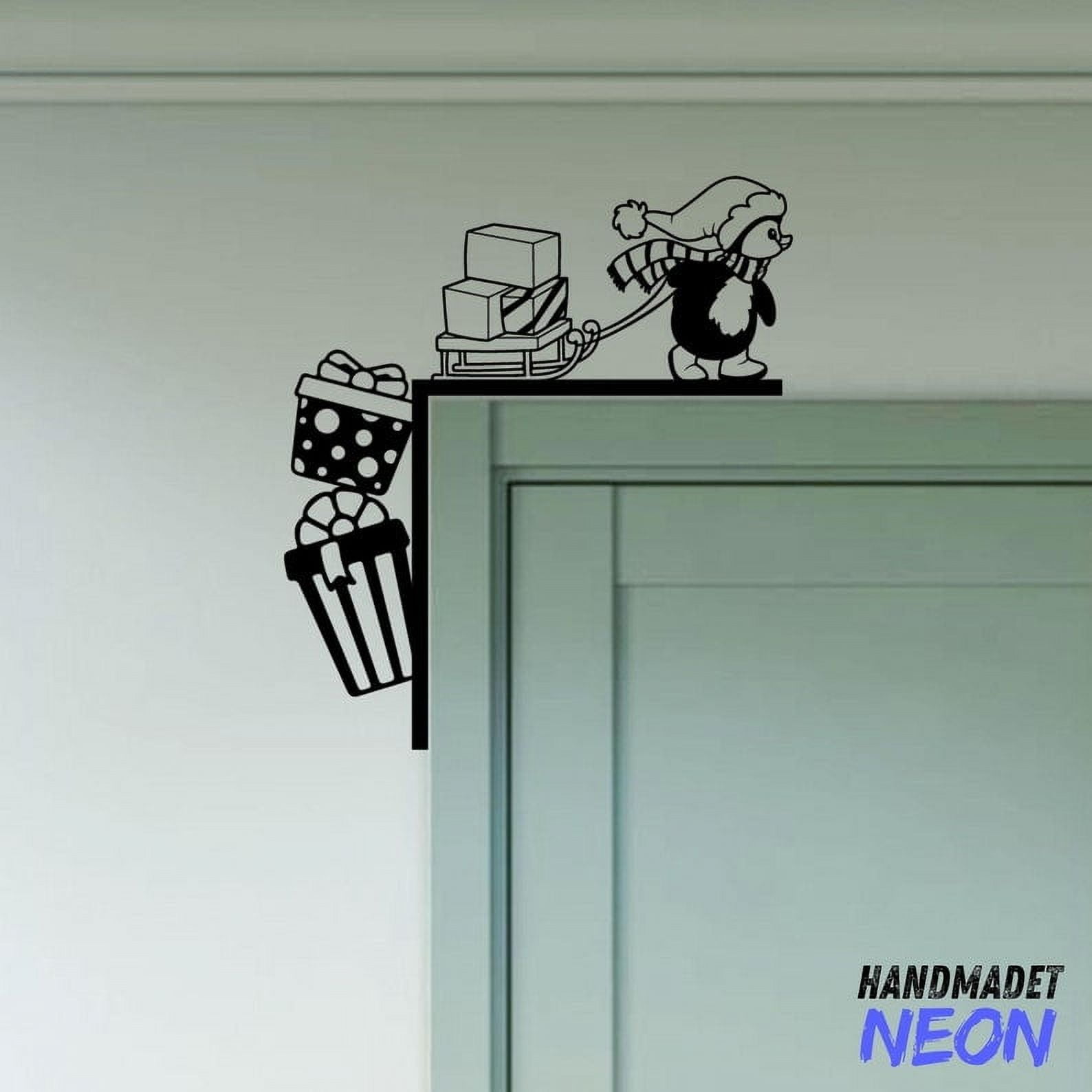 Handmadetneonsign Penguin Christmas Door Corner Sign, Merry Christmas ...