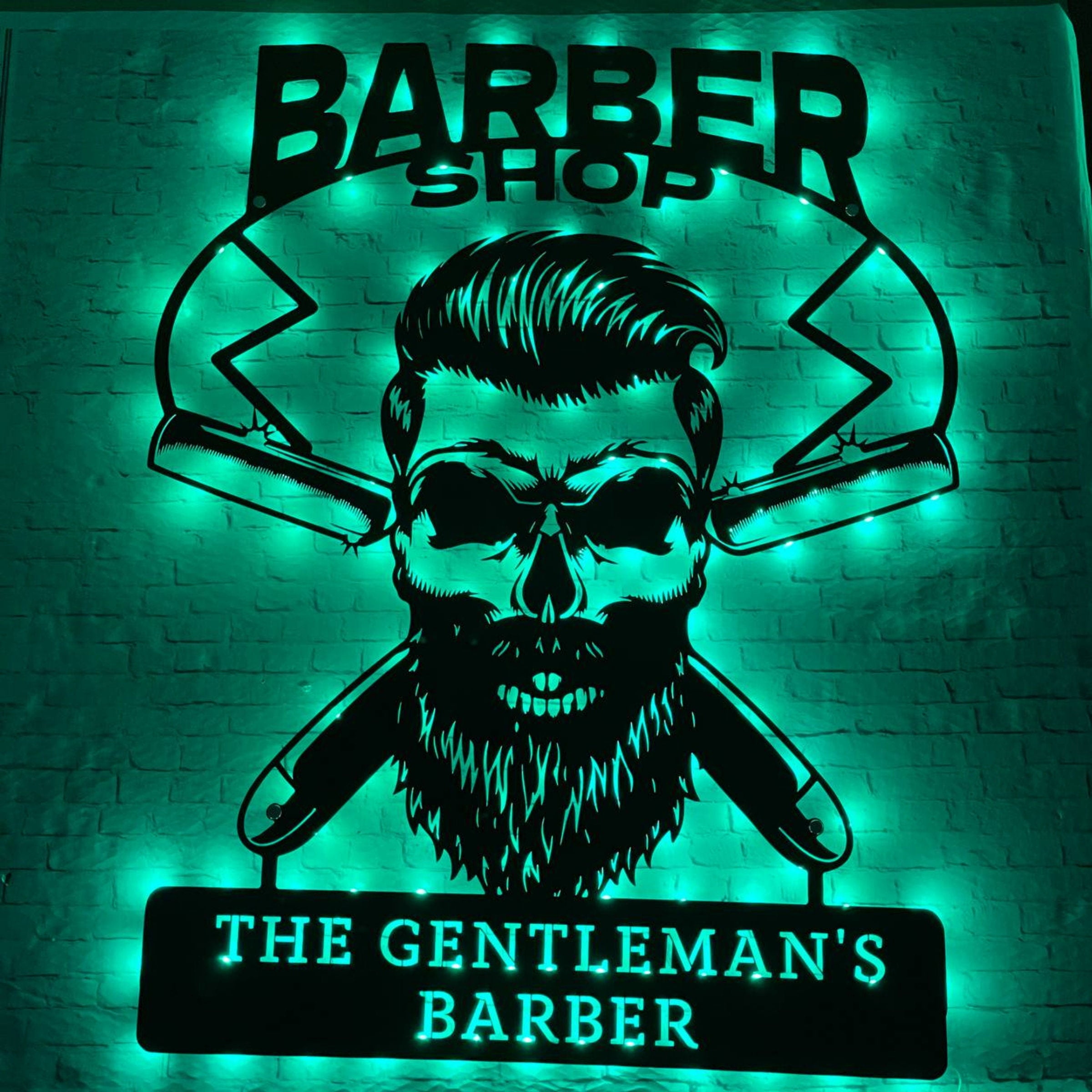 Handmadetneonsign Personalized Barber Shop Metal Sign, Personalized ...