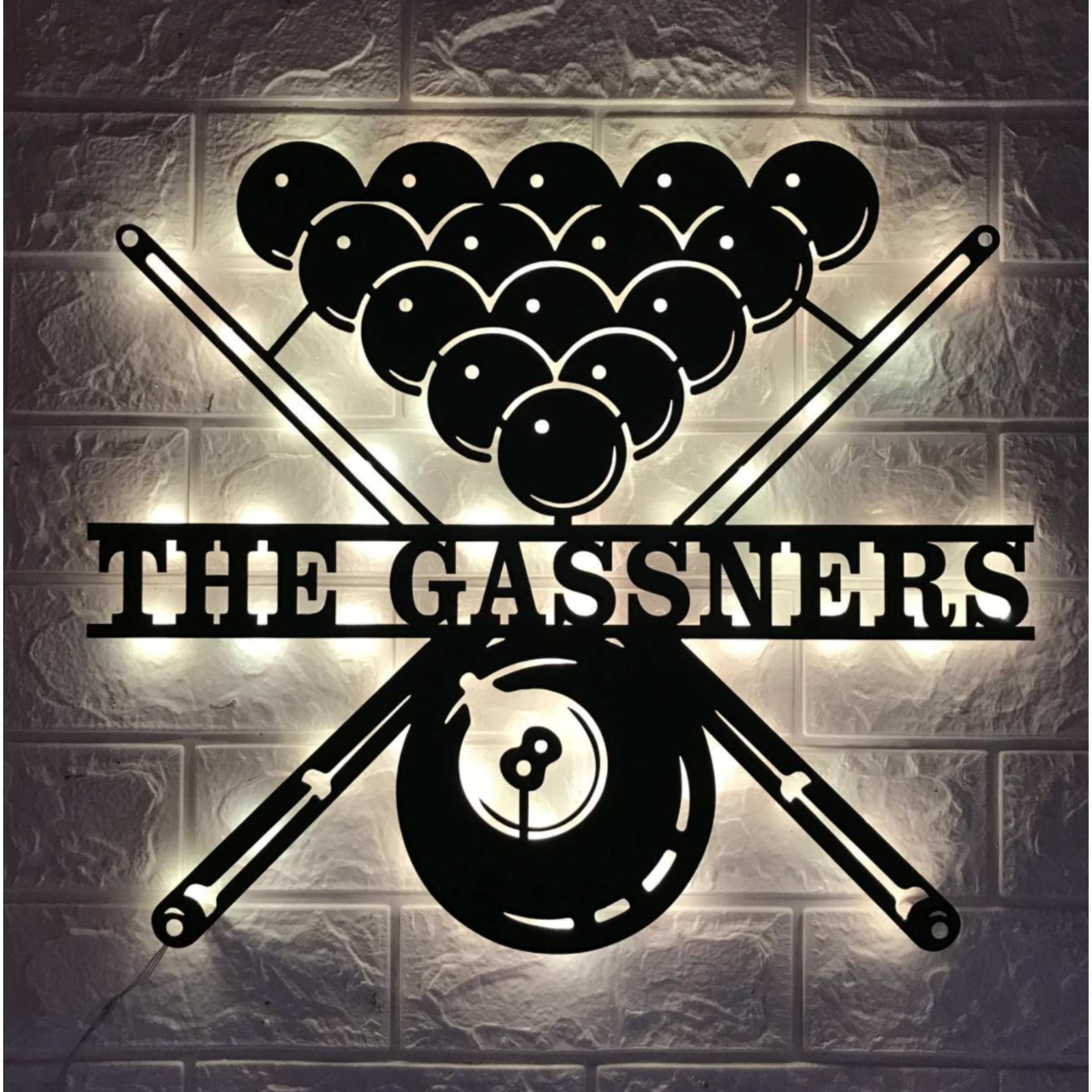 Handmadetneonsign Personalized Billiards Metal Wall Art LED Light ...