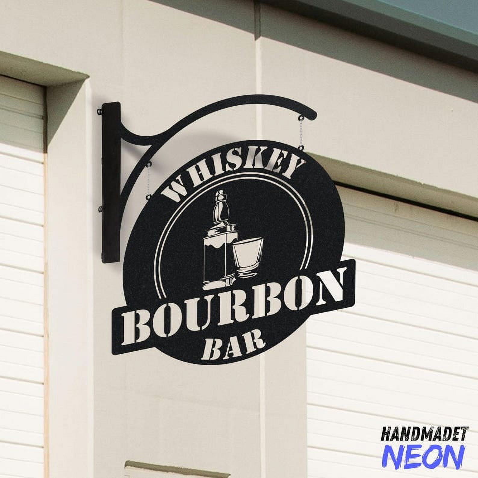 Handmadetneonsign Personalized Bourbon Hanging Sign, Whiskey Bar ...
