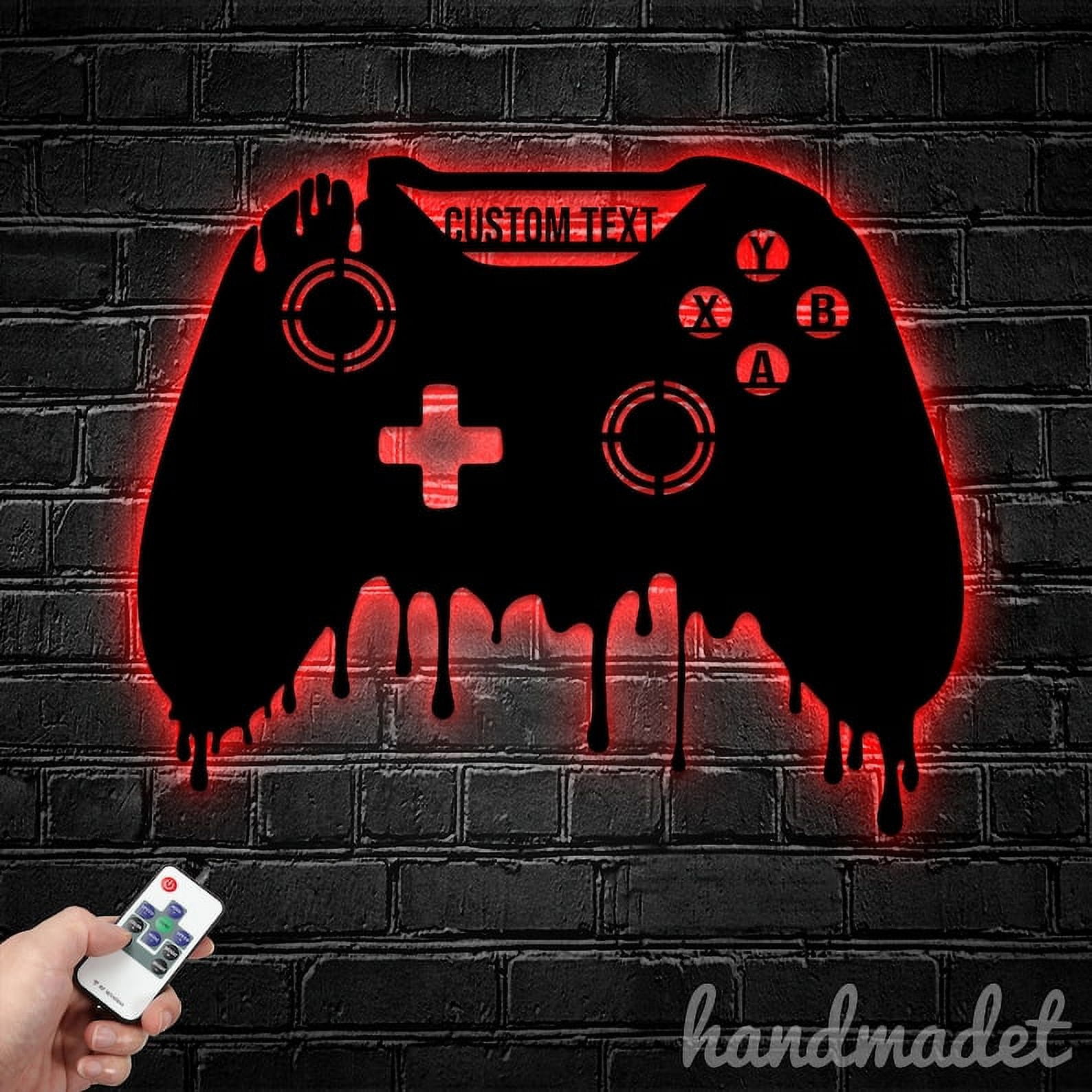 Handmadetneonsign Personalized Dripping Game Controller Metal Art Led ...
