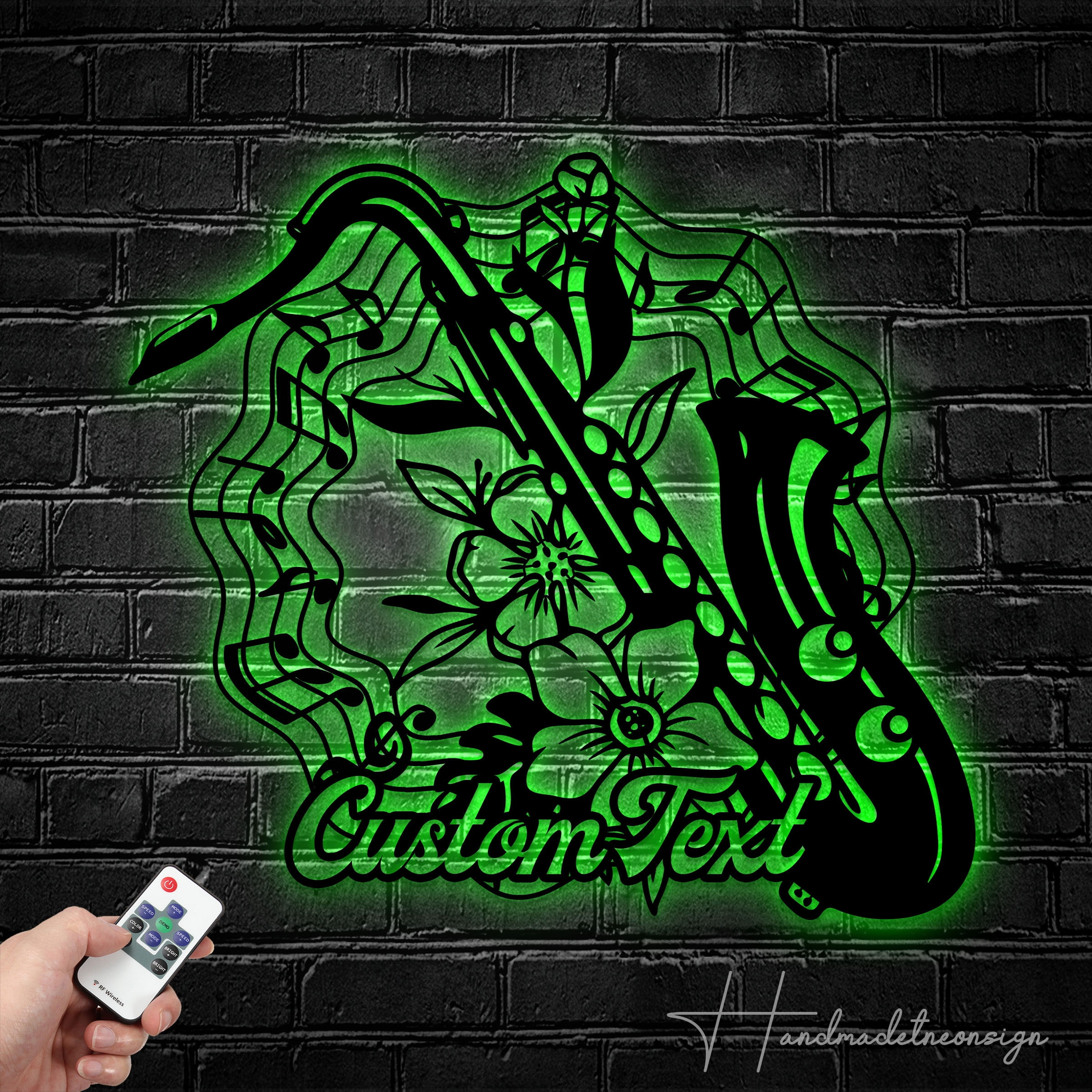 Handmadetneonsign Personalized Flower Saxophone Musical Instrument ...