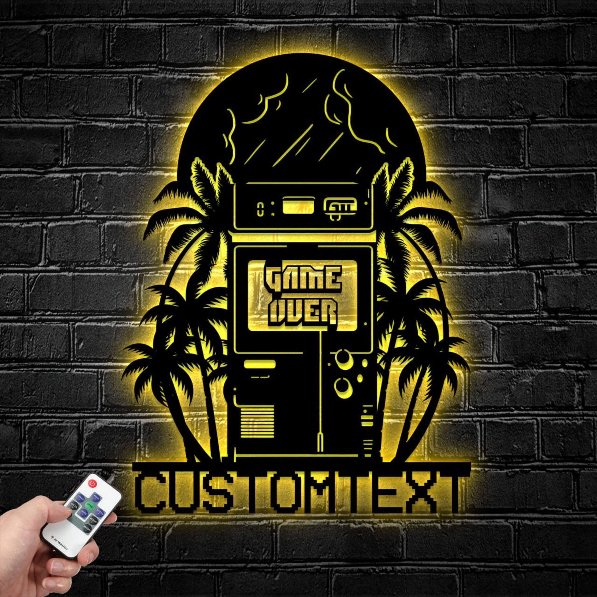 Handmadetneonsign Personalized Game Over Arcade Metal Wall Led Light ...