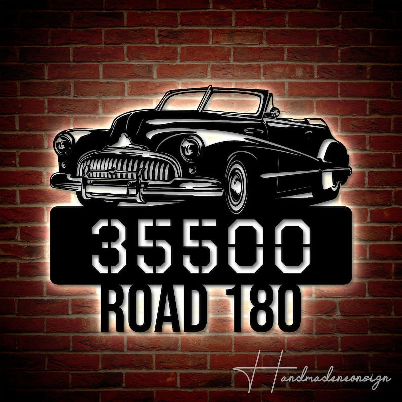 Handmadetneonsign Personalized Garage Number Metal Sign, Custom Car ...