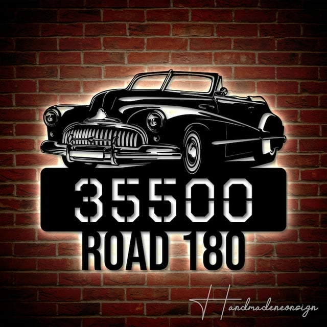Handmadetneonsign Personalized Garage Number Metal Sign, Custom Car ... Handmadetneonsign Personalized Garage Number Metal Sign, Custom Car ...