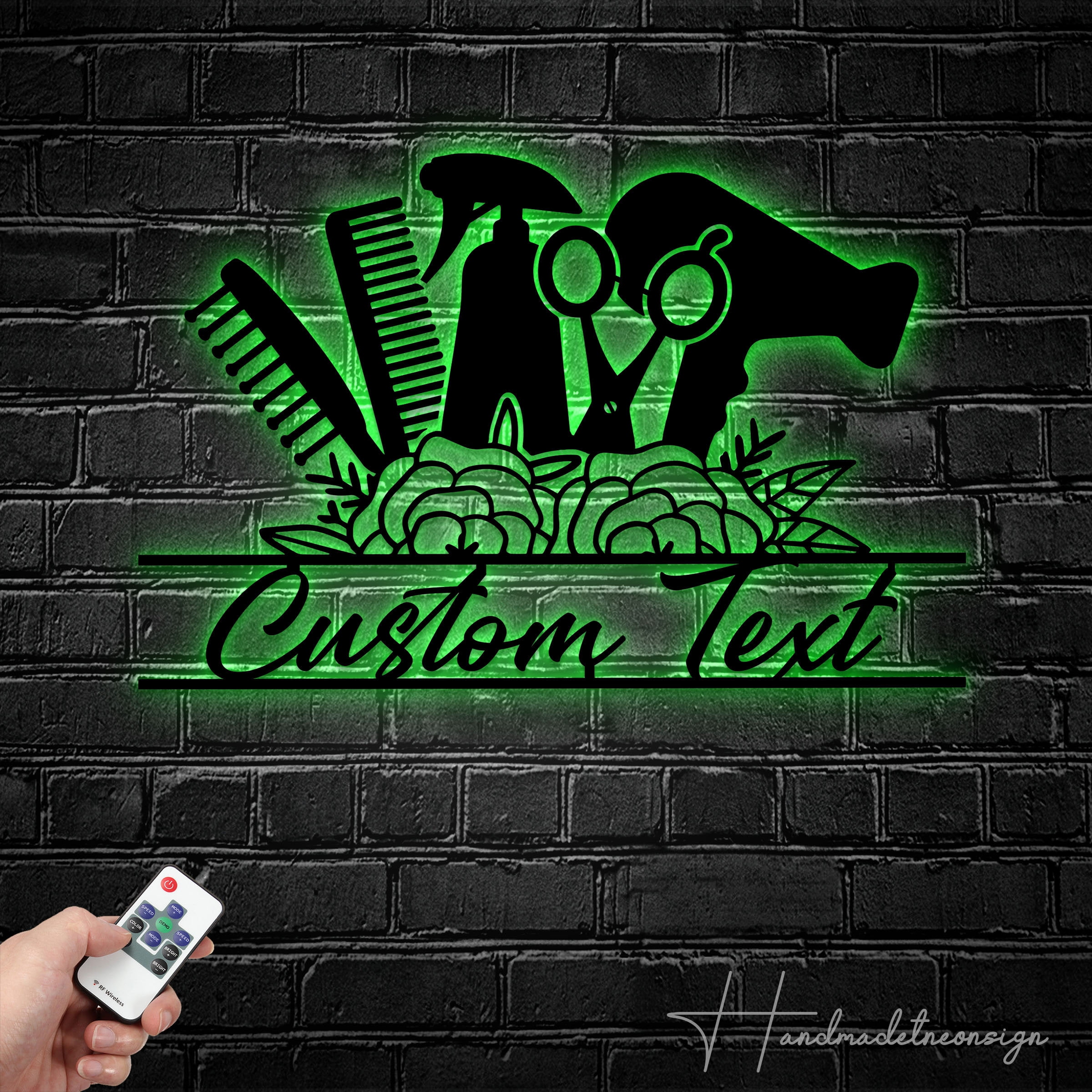 Handmadetneonsign Personalized Hair Salon Metal Wall Art LED Light ...