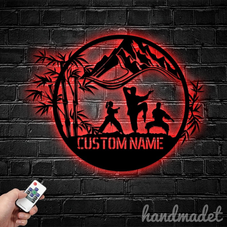 Handmadetneonsign Personalized Karate Family Martial Arts Metal LED ...
