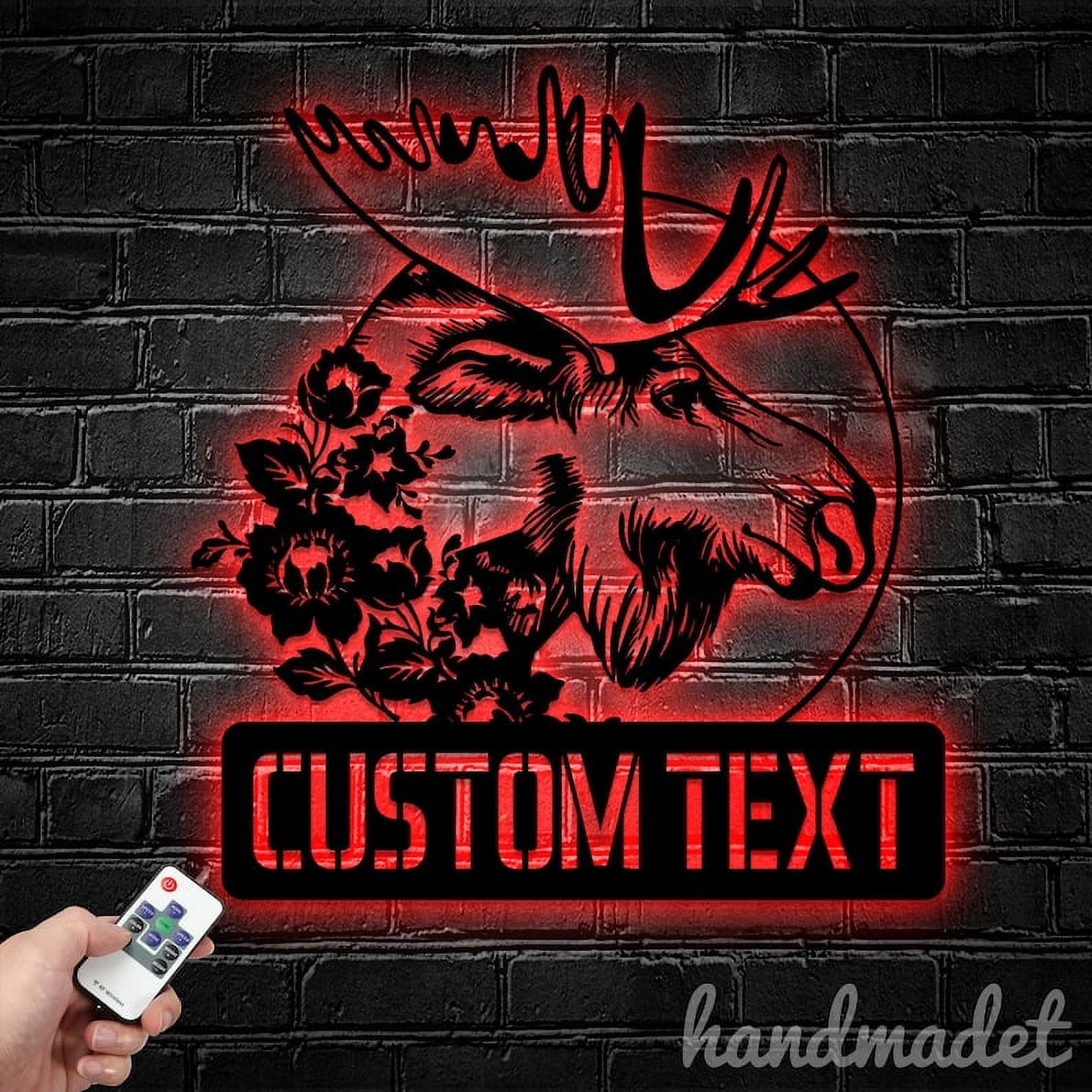Handmadetneonsign Personalized Moose Metal Wall Art Led Light, Custom ...