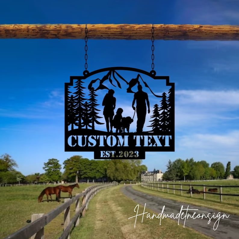 Handmadetneonsign Personalized Outdoor Family Farm Name Sign Hanging ...