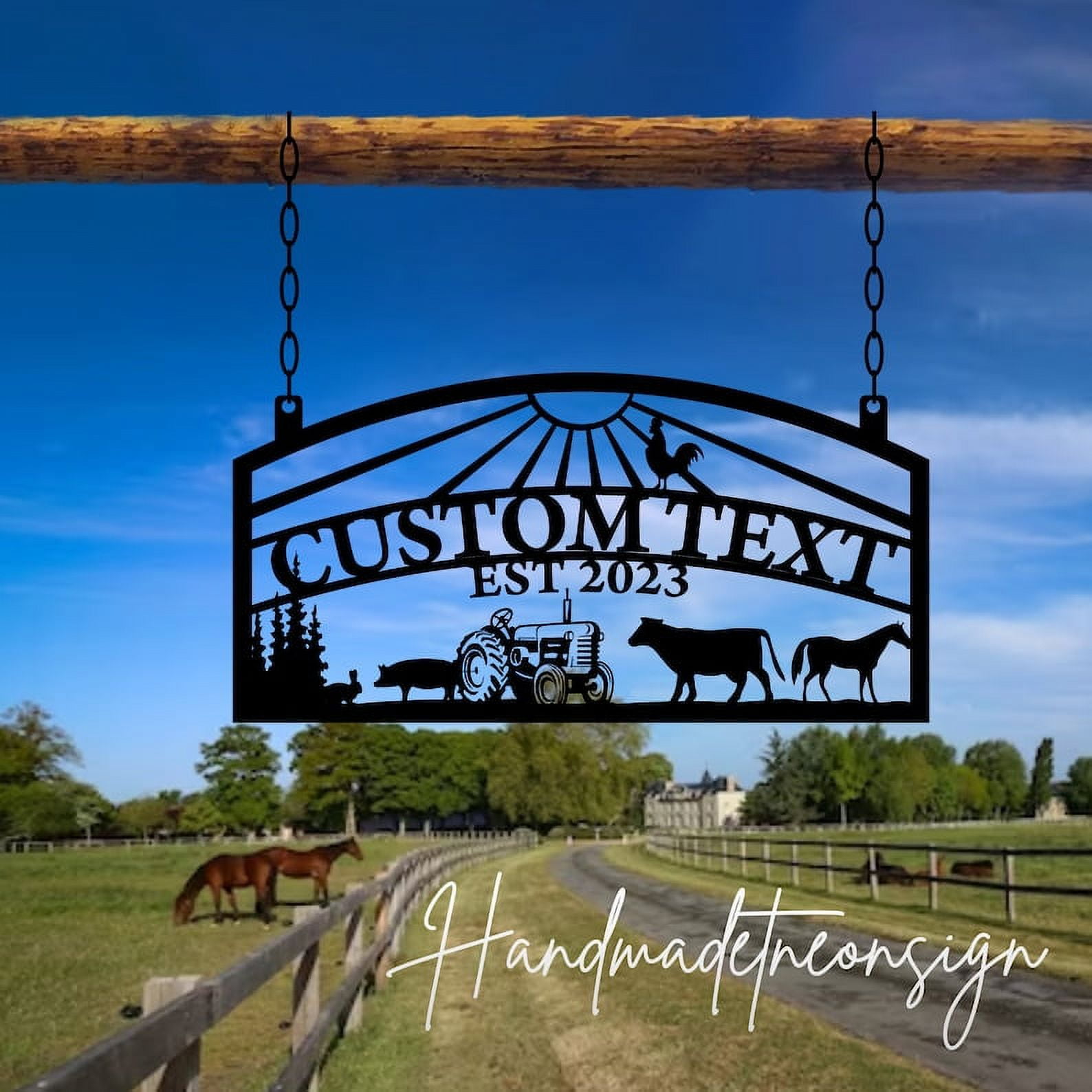 Handmadetneonsign Personalized Outdoor Farm Sign Hanging Metal Sign ...