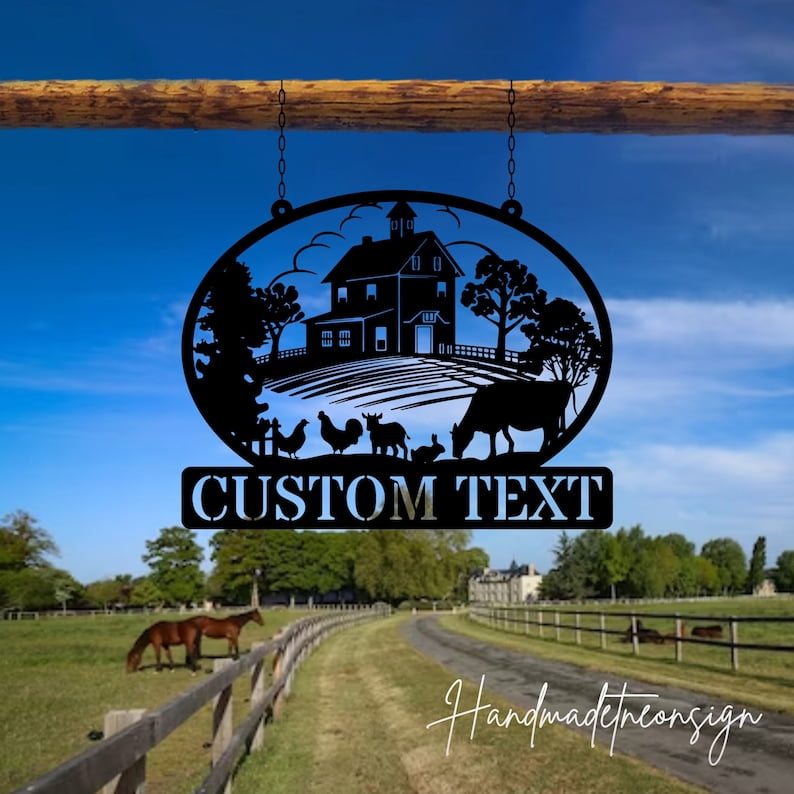 Handmadetneonsign Personalized Outdoor Farmhouse Name Sign Hanging ...