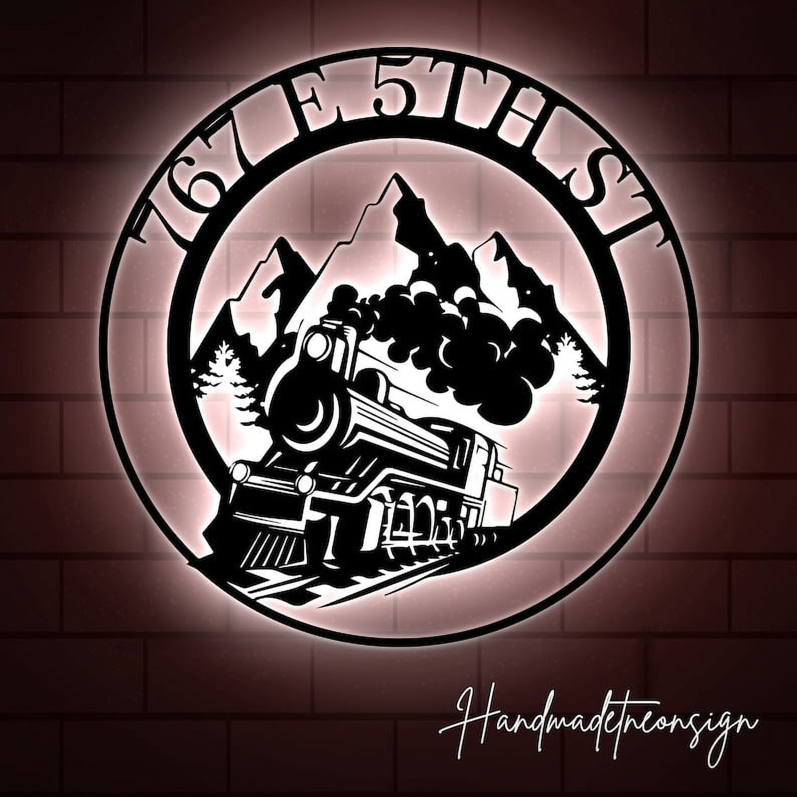 Handmadetneonsign Personalized Steam Train Number Metal Sign ...