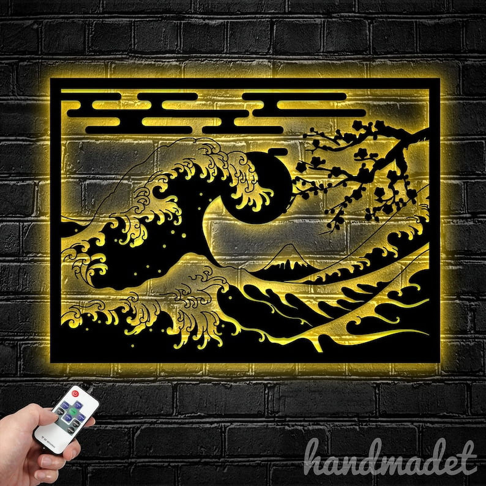 Handmadetneonsign Personalized Sun Waves Metal Wall Art LED Light ...