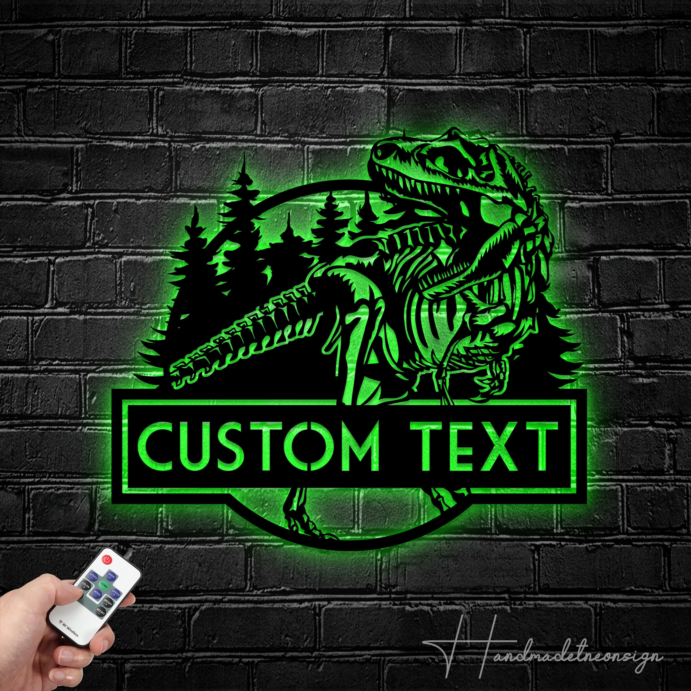 Handmadetneonsign Personalized Tree Dinosaur Name Sign Decoration For ...