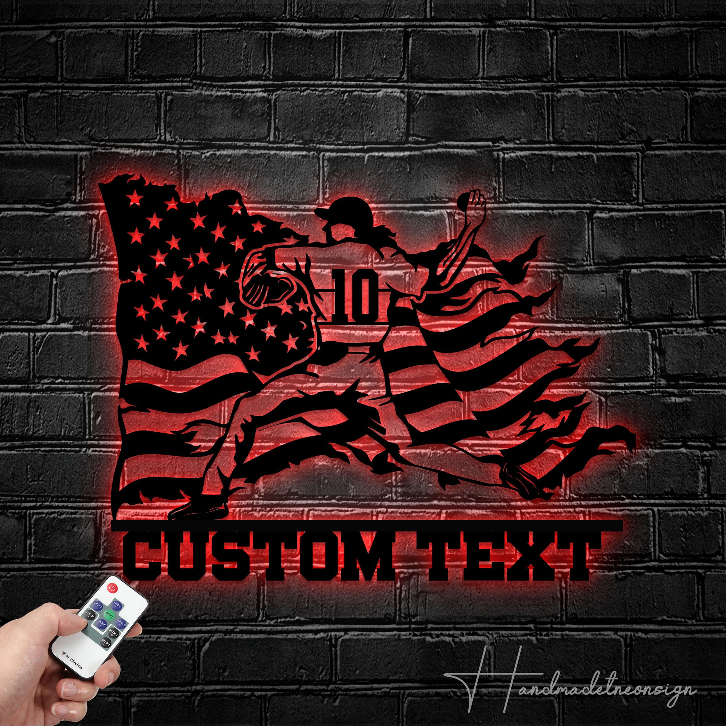 Handmadetneonsign Personalized US Baseball Metal Wall Art LED Light ...