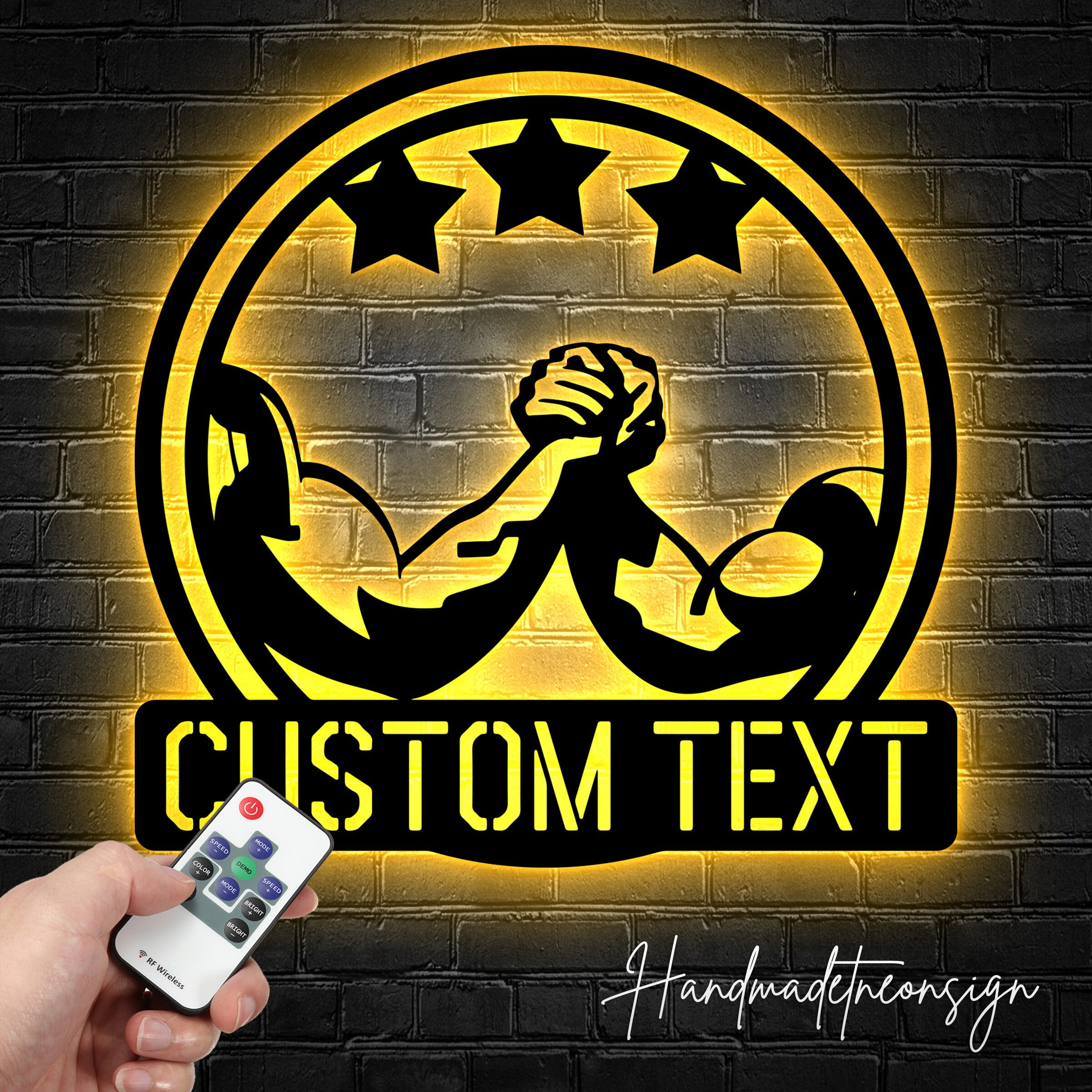 Handmadetneonsign Personalized Wrestling Martial Art Metal Wall Art Led ...