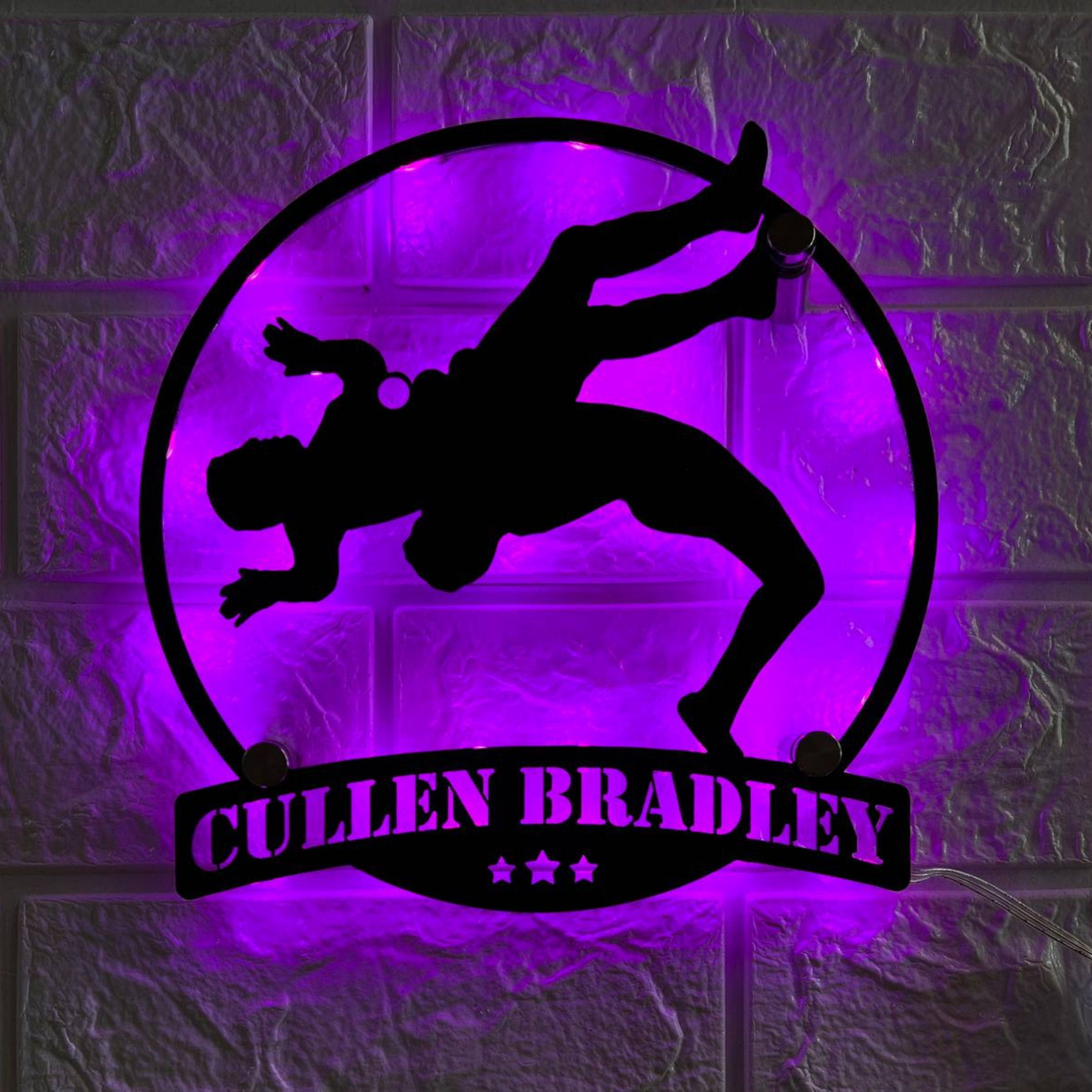 Handmadetneonsign Personalized Wrestling Martial Art Metal Wall Art Led ...