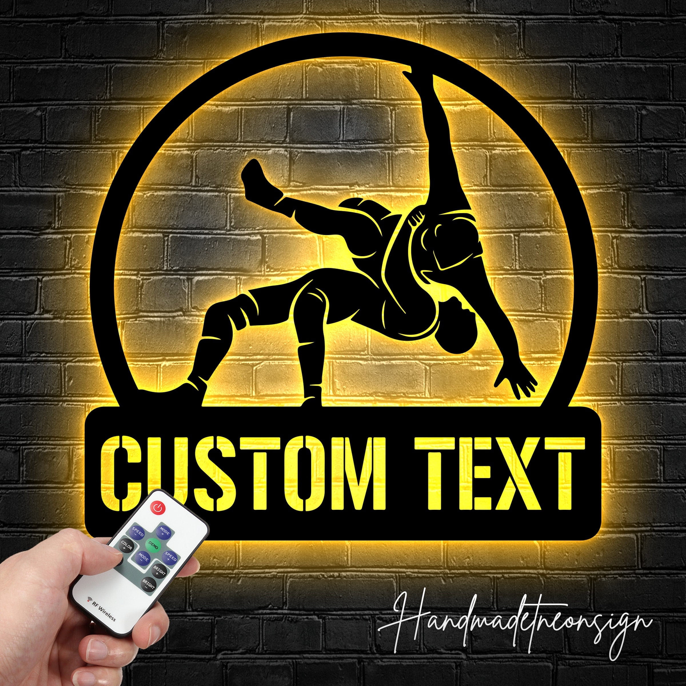 Handmadetneonsign Personalized Wrestling Martial Art Metal Wall Art Led ...