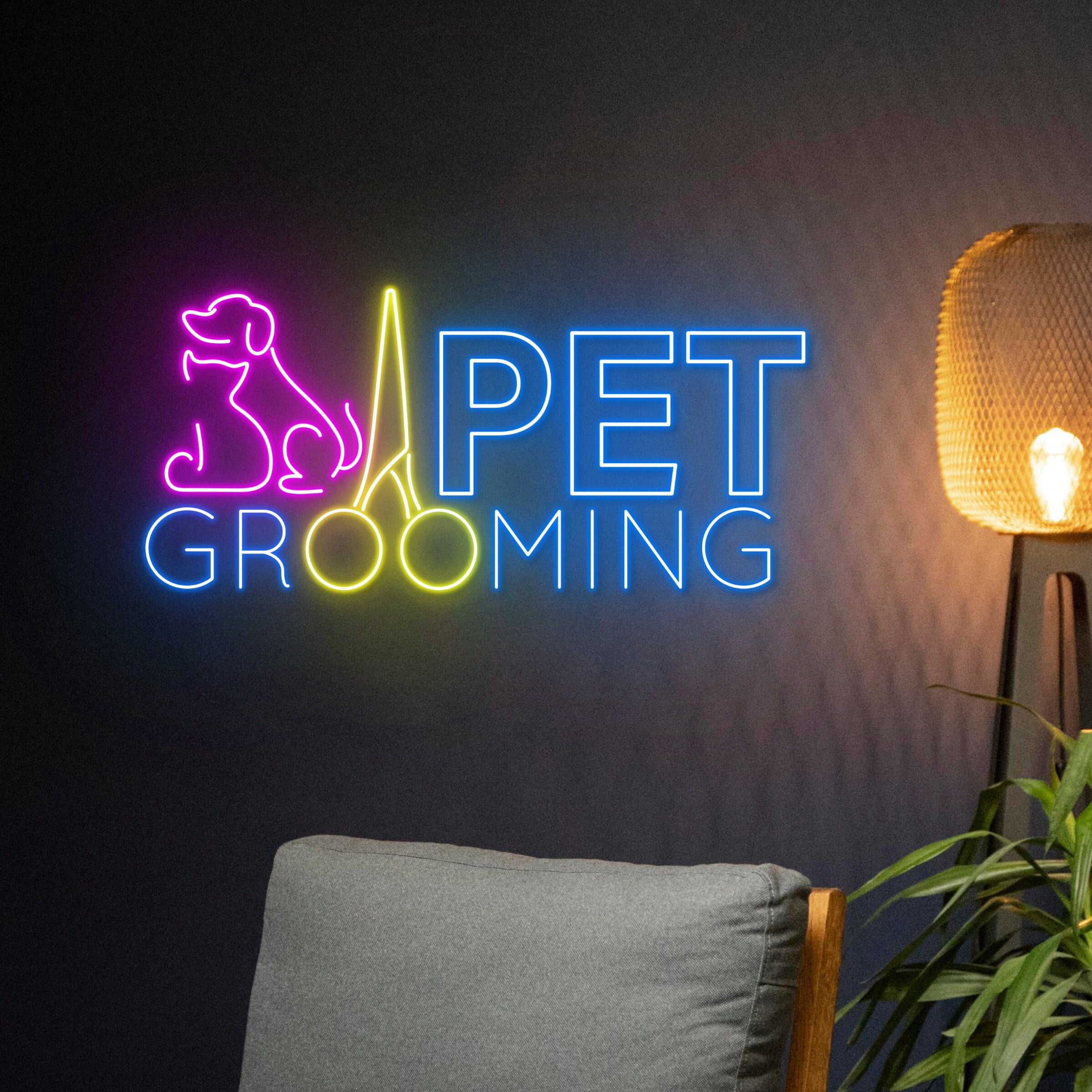 Handmadetneonsign Pet Grooming Led Sign, Dog Cat Pet Service Neon Sign ...