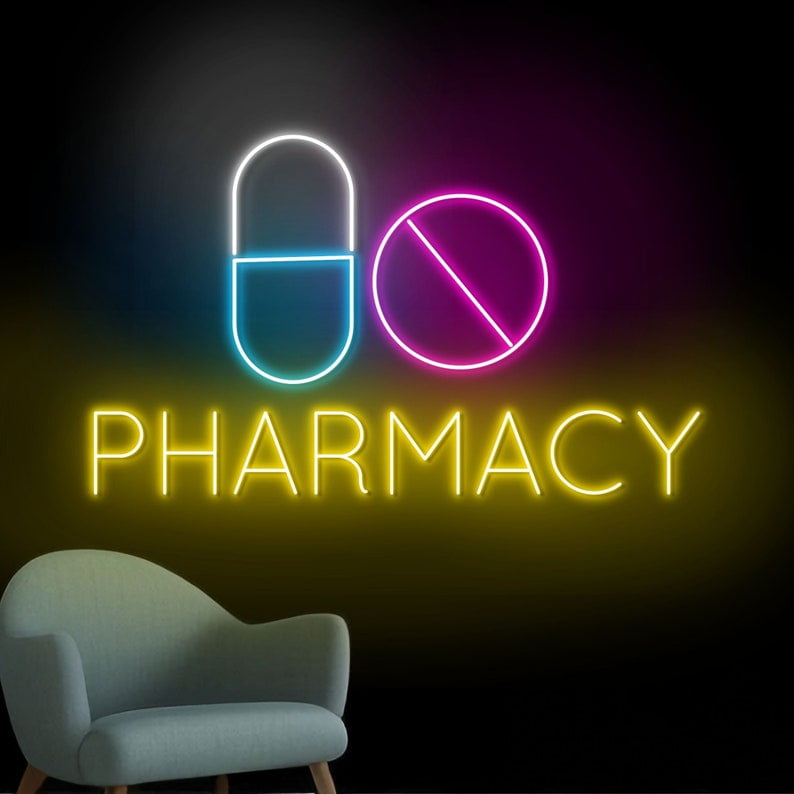 Handmadetneonsign Pharmacy Neon Sign, Hospital Wall Art Decor, Medicine ...