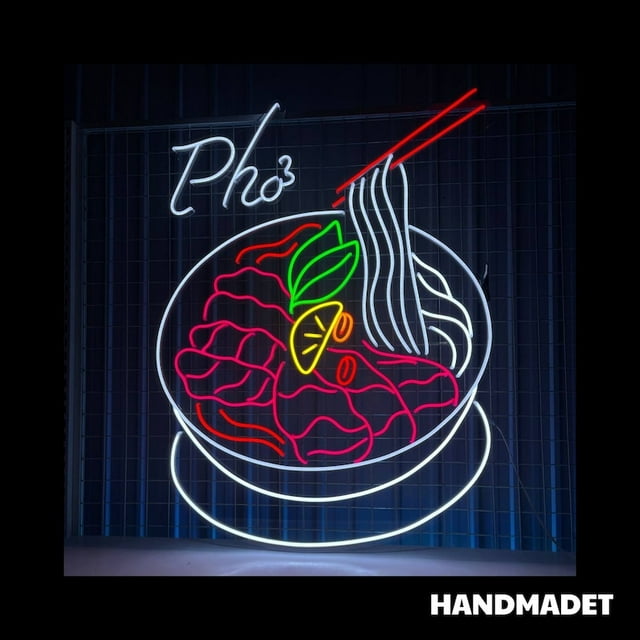 Handmadetneonsign Pho Bowl Neon Sign, Vietnamese Food Wall Art Decor ...