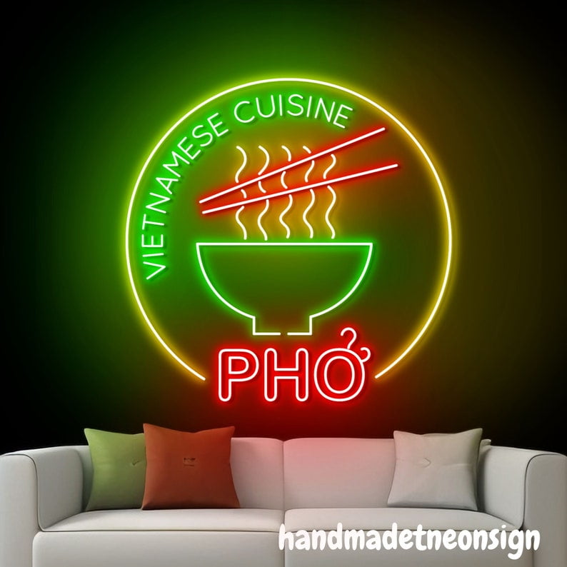 Handmadetneonsign Pho Neon Sign, Pho Vietnamese Cuisine Shop Wall Art ...