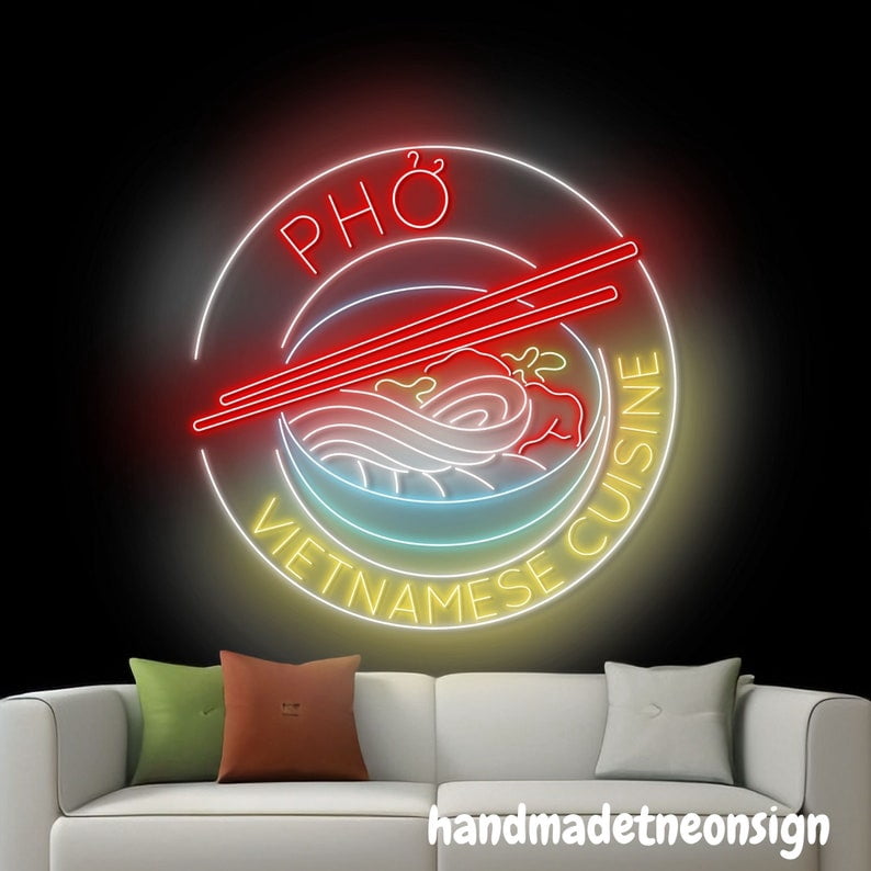 Handmadetneonsign Pho Neon Sign, Vietnamese Cuisine Wall Art Light ...