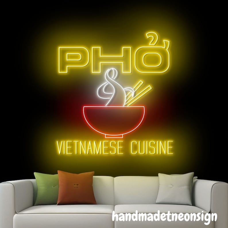 Handmadetneonsign Pho Neon Sign, Vietnamese Cuisine Wall Art ...