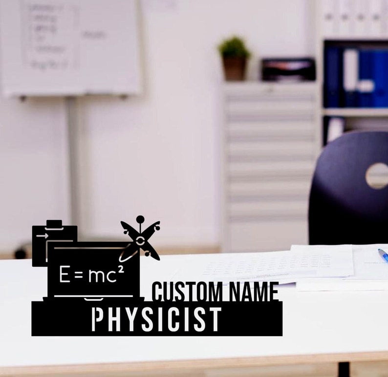 Handmadetneonsign Physicist Metal Nameplate, Physicist Desk Nameplate ...