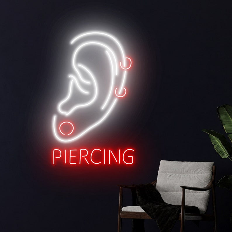 Handmadetneonsign Piercing Neon Light, Piercing Spa Led Sign, Piercing ...