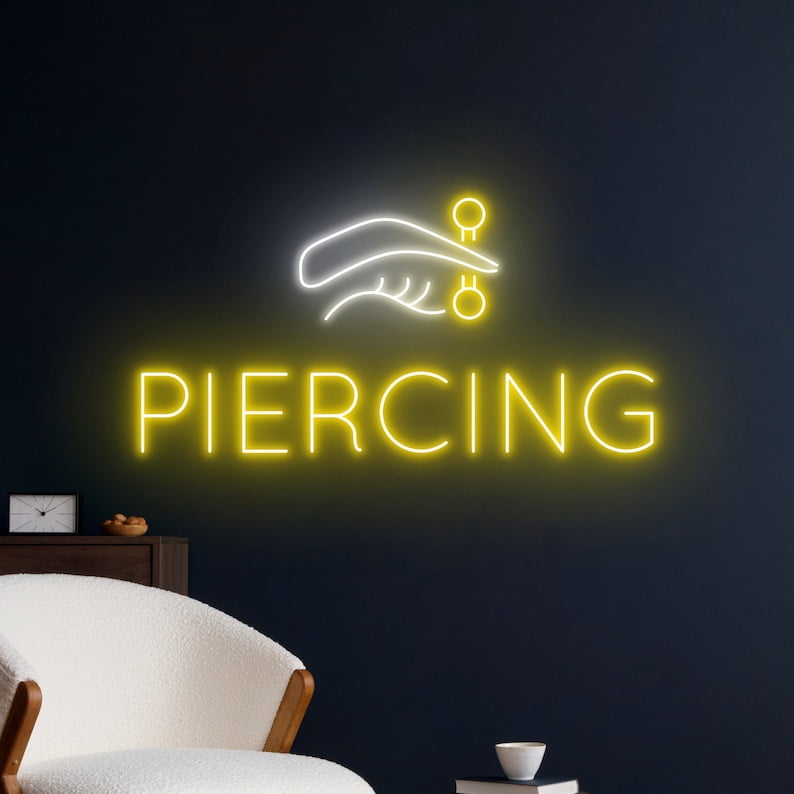 Handmadetneonsign Piercing Neon Light, Piercing Spa Led Sign, Piercing ...