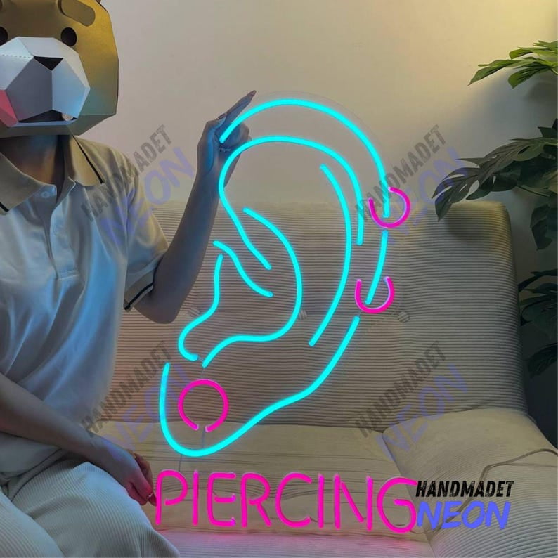 Handmadetneonsign Piercing Neon Sign, Ear Piercing Led Sign, Piercing ...