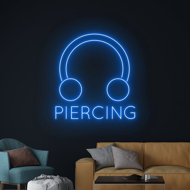 Handmadetneonsign Piercing Neon Sign, Piercing Artist Led Wall Art ...