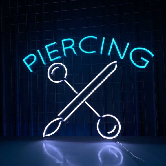 Handmadetneonsign Piercing Neon Sign, Piercing Artist Wall Art Decor ...