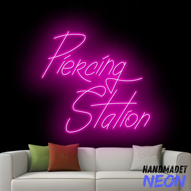 Handmadetneonsign Piercing Station Neon Sign, Piercing Studio Led Sign ...