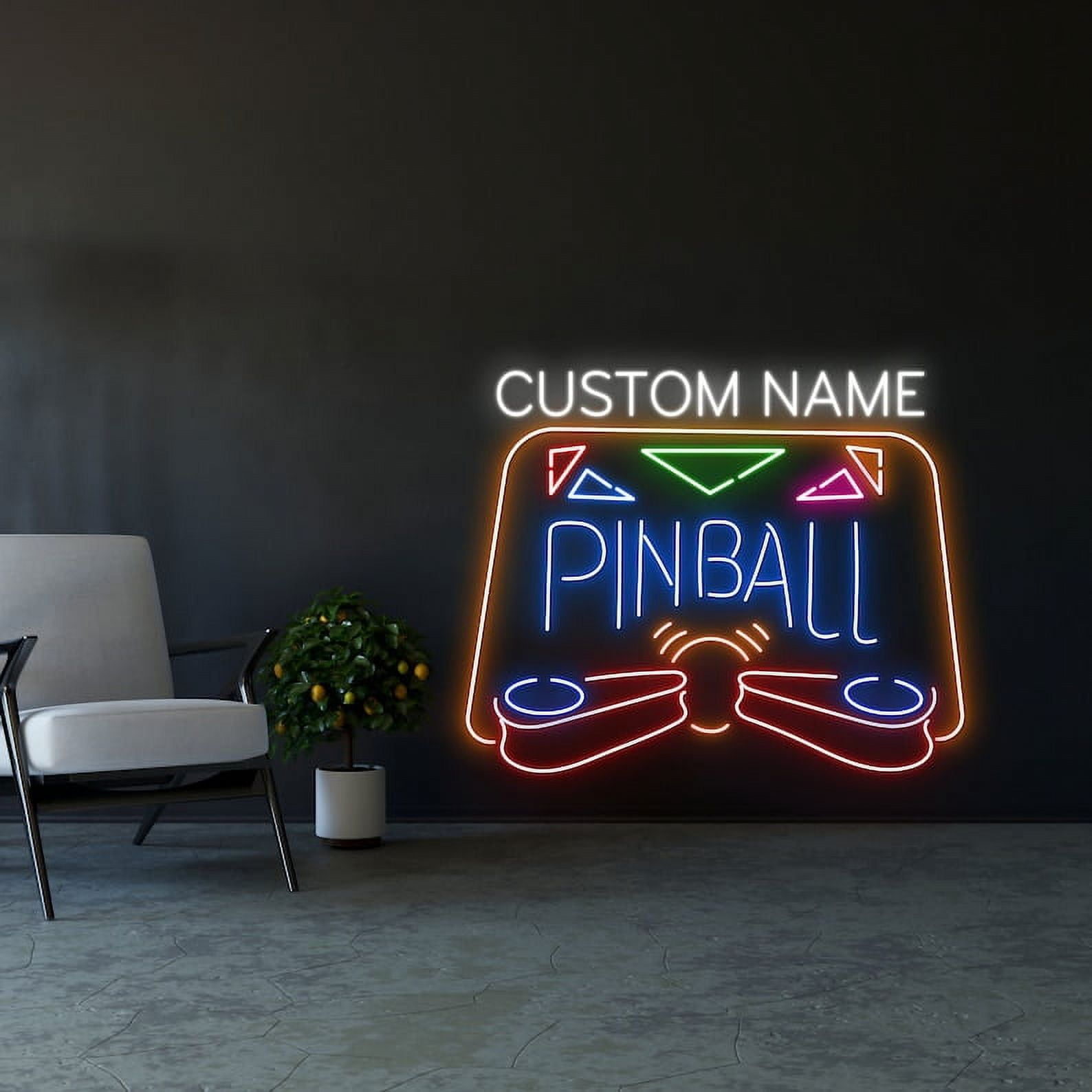 Handmadetneonsign Pinball Led Sign, Game Room Pinball Neon Sign, Custom ...