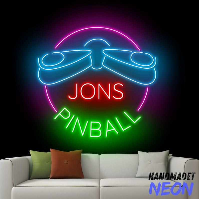 Handmadetneonsign Pinball Neon Sign, Arcade Led Sign, Pinball Game Led ...