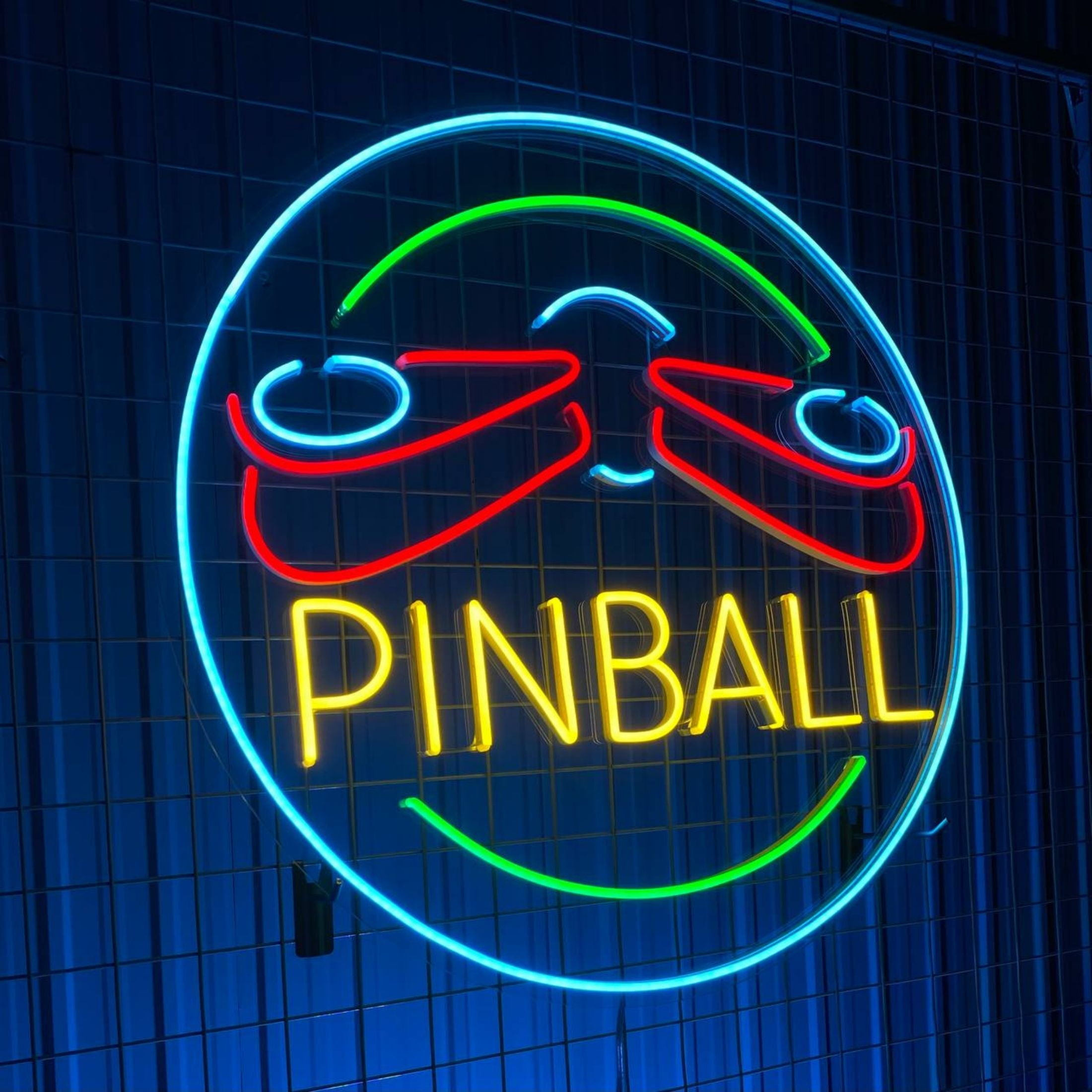 Handmadetneonsign Pinball Neon Sign, Pinball Game Rooms Wall Art Decor ...