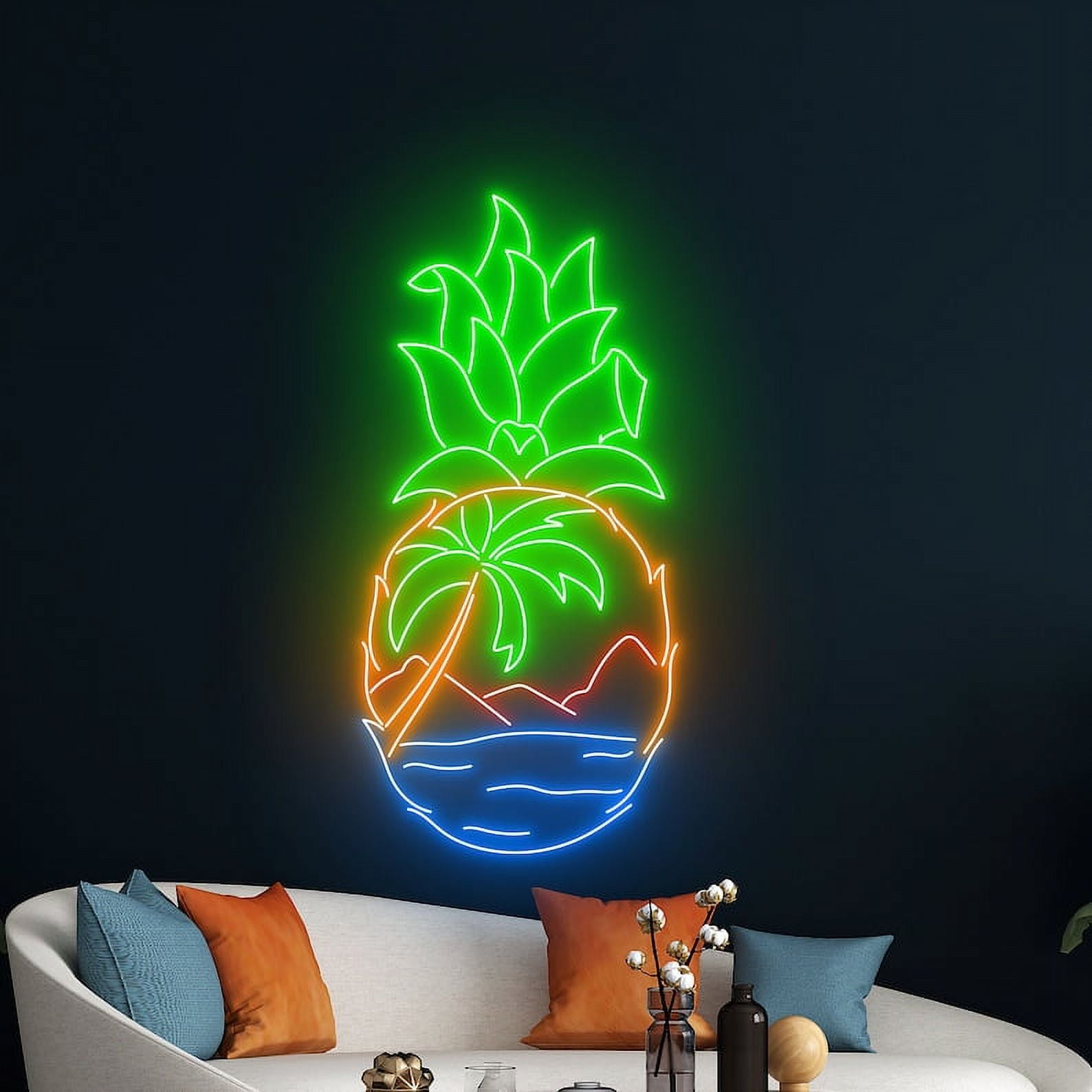 Handmadetneonsign Pineapple Summer Led Sign, Summer Vibe Neon Sign ...