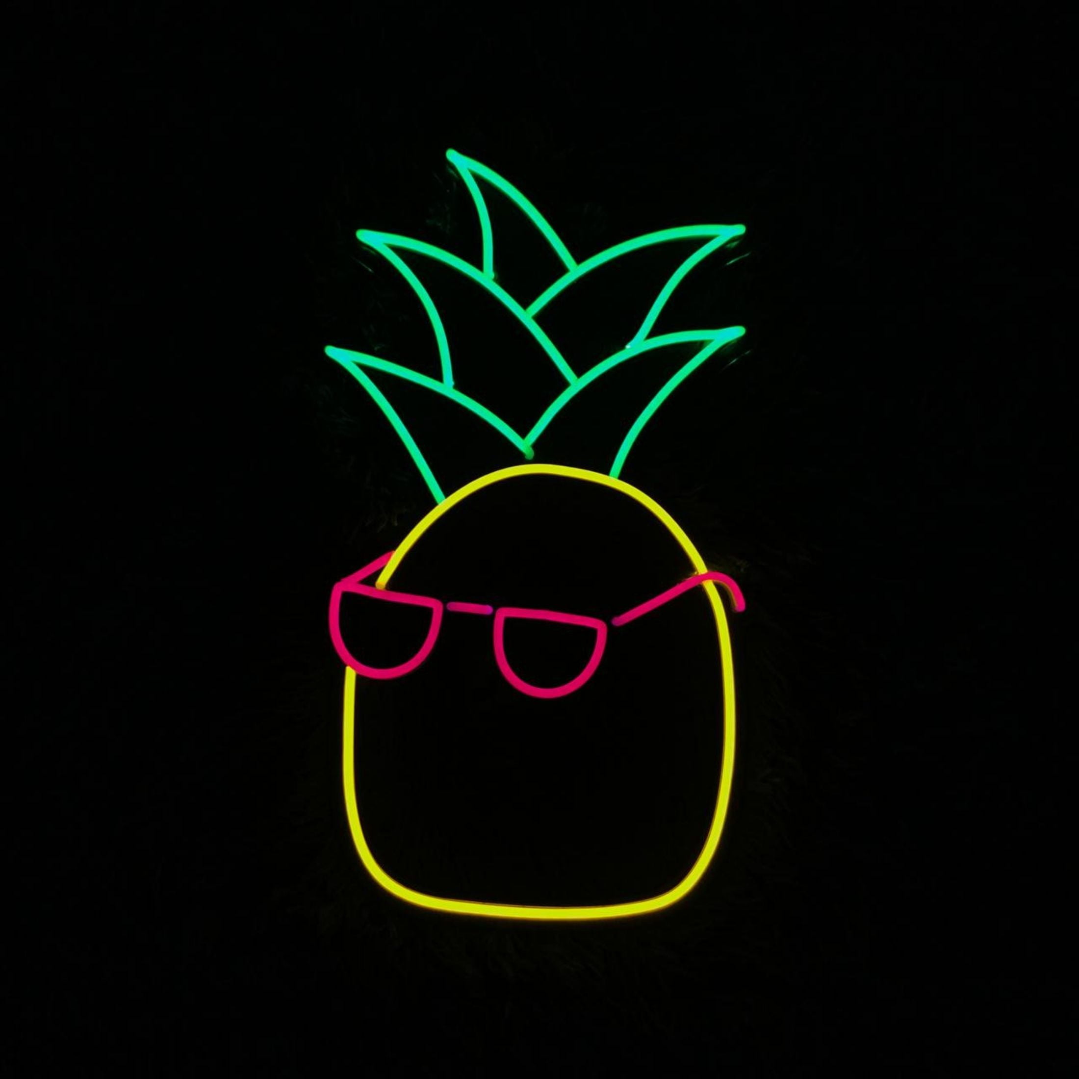 Handmadetneonsign Pineapple Sunglasses Neon Sign, Pineapple Wall Art ...