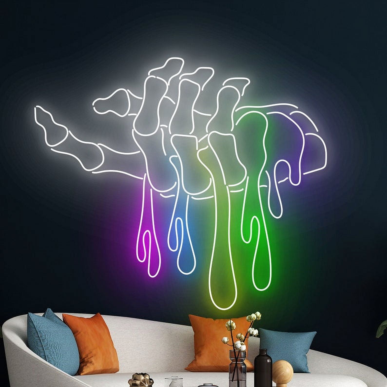 Handmadetneonsign Pinkie Promise LED Neon Sign, Skeleton Hand Neon Sign ...