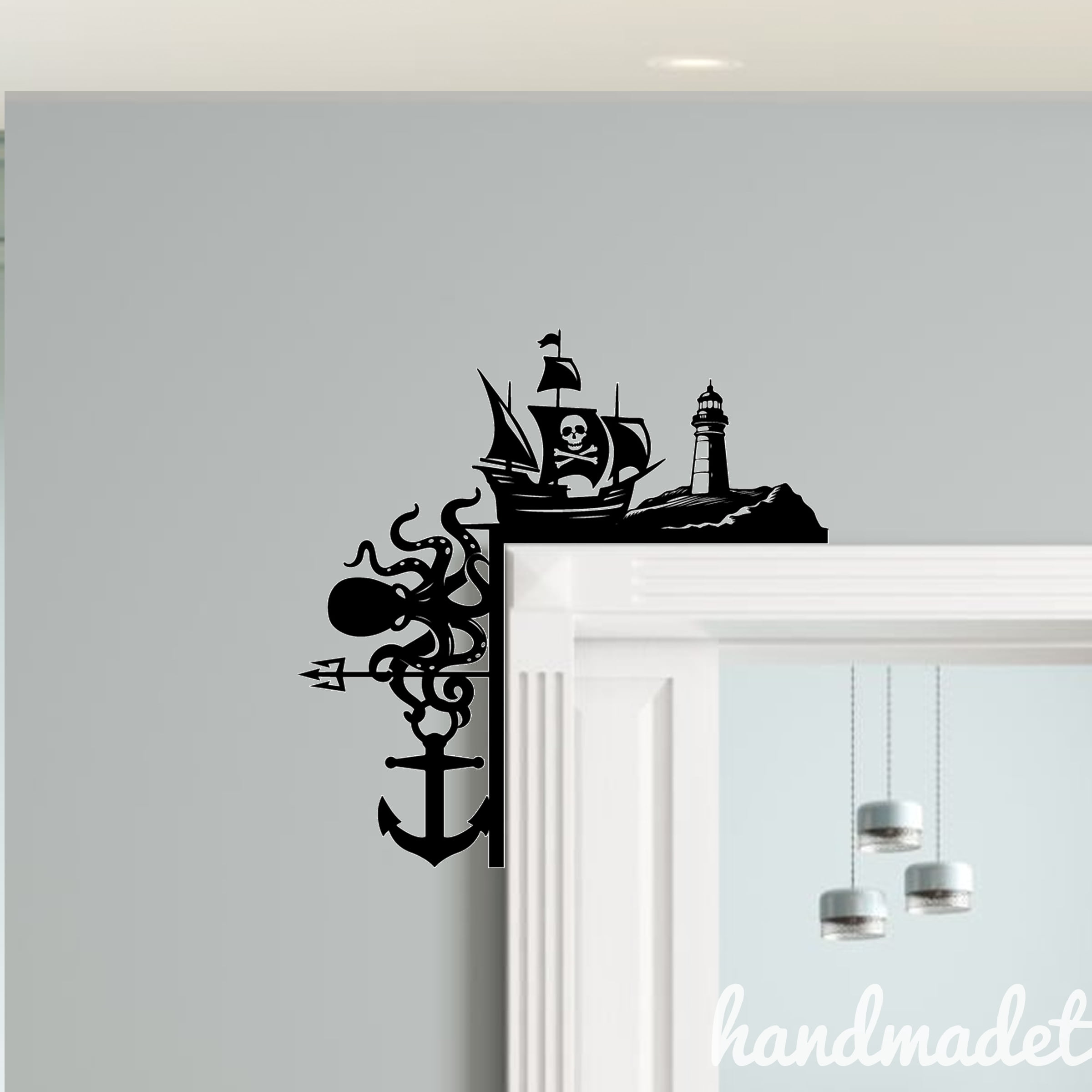 Handmadetneonsign Pirate Ship And Octopus Door Corner Sign, Octopus ...