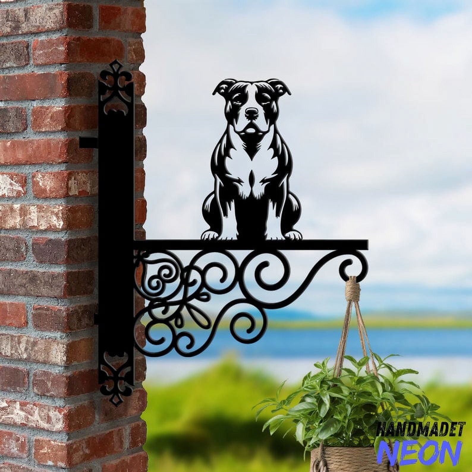 Handmadetneonsign Pit Bull Dog Hanging Bracket, Pit Bull Hanging Basket ...