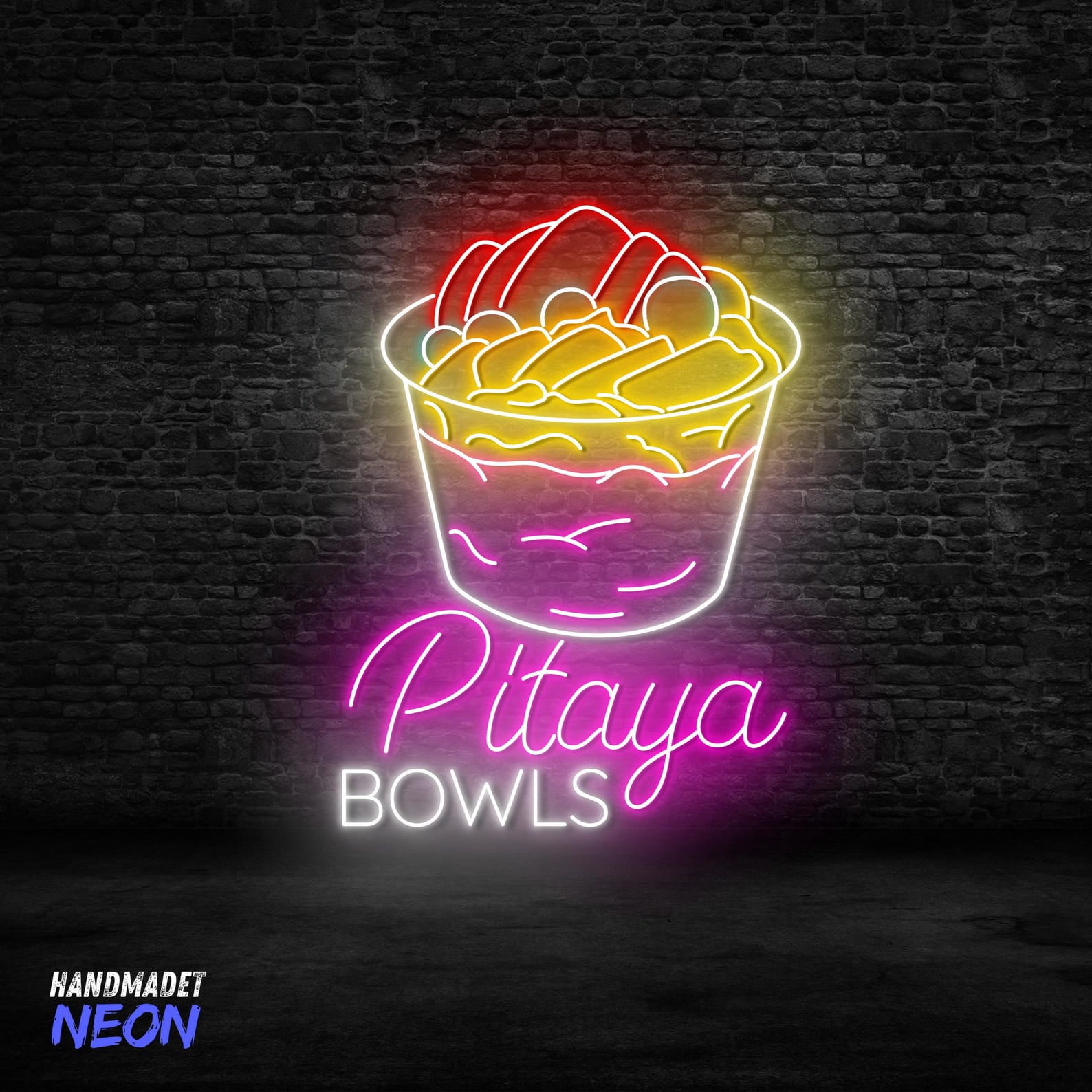 Handmadetneonsign Pitaya Bowls Neon Sign, Unique Neon Wall Light for ...