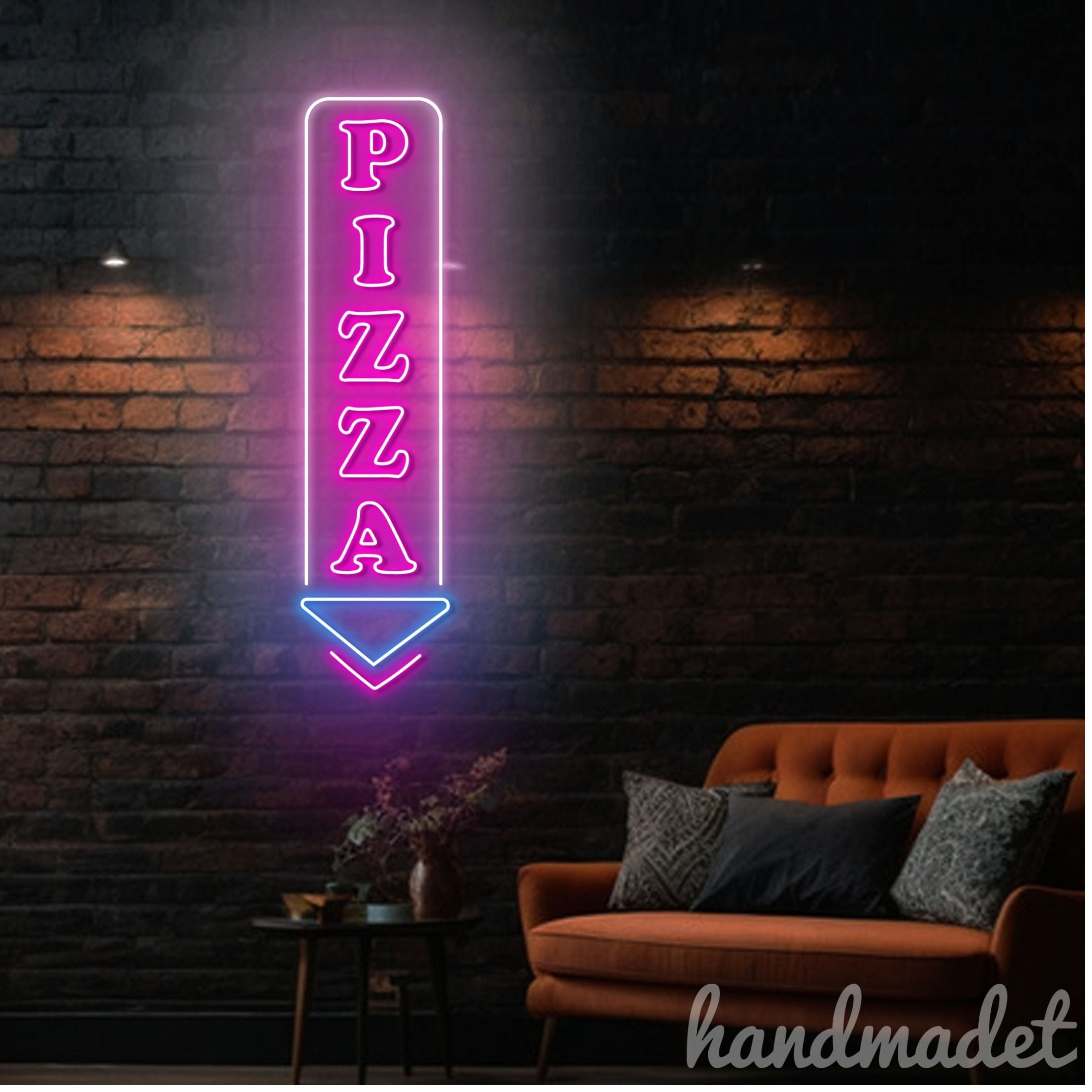 Handmadetneonsign Pizza Arrow Neon Sign, Pizza Store Wall Art Decor ...