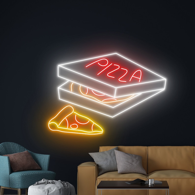 Handmadetneonsign Pizza Box Neon Sign, Pizza Neon Light, Pizza Led ...