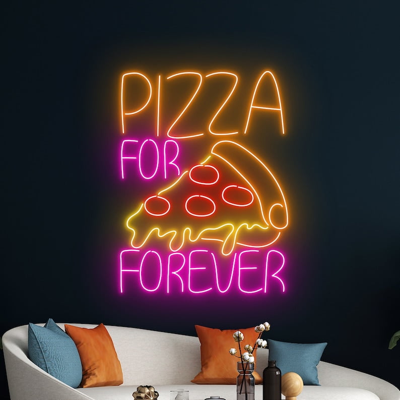 Handmadetneonsign Pizza For Forever Neon Sign, Pizza Neon Light, Pizza ...