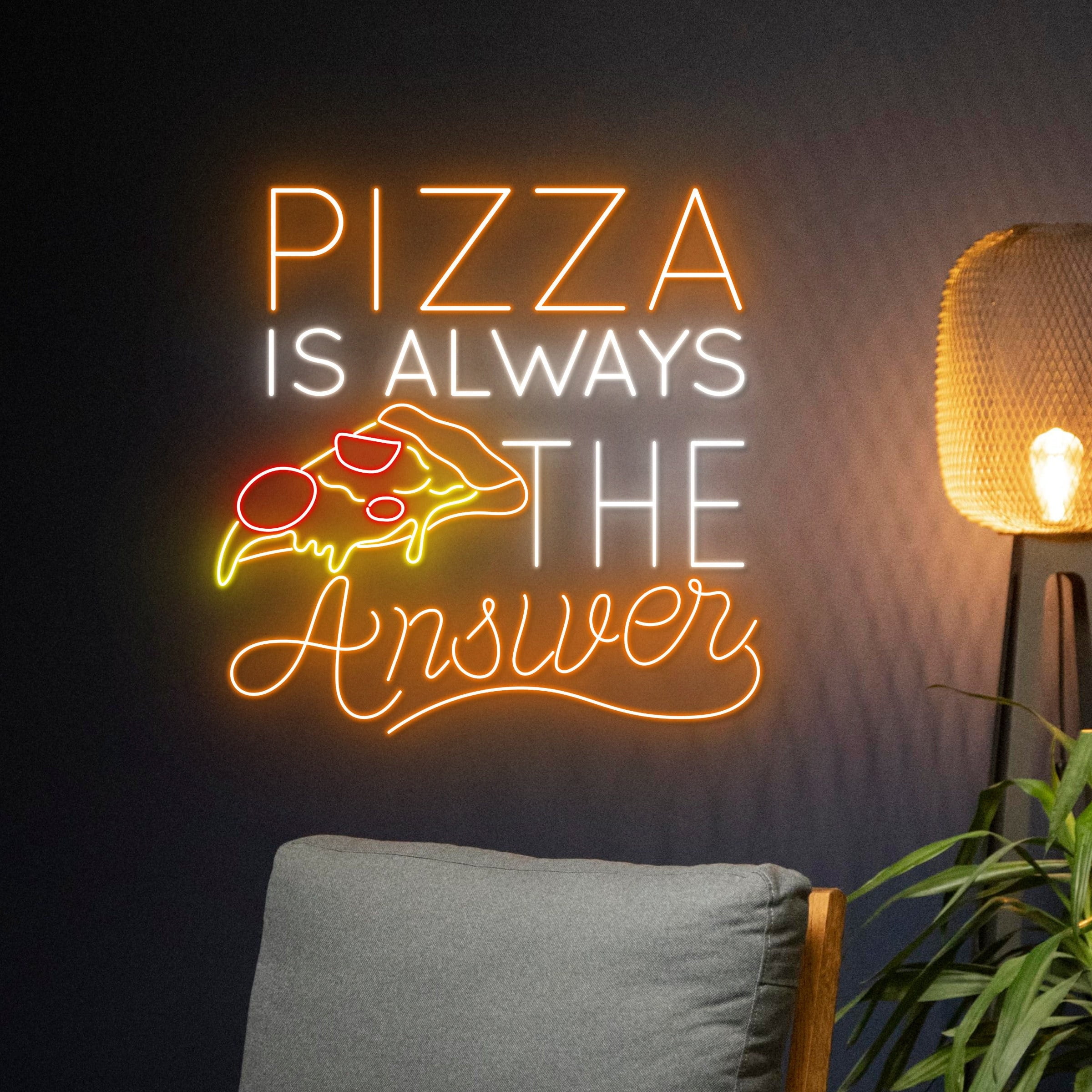 Handmadetneonsign Pizza Is Always The Answer Neon Sign, Pizza Neon ...